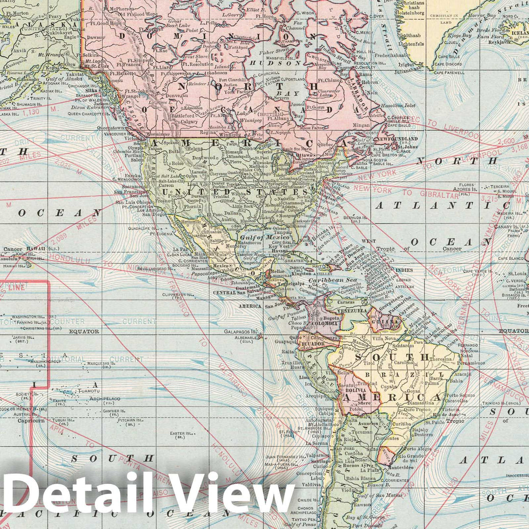 Historic Map : 1901 Map of the World on Mercators Projection - Vintage ...