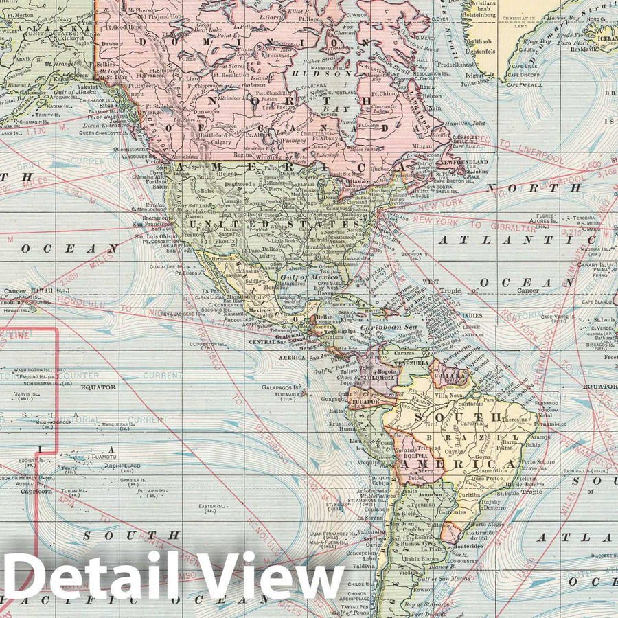 Historic Map : 1901 Map of the World on Mercators Projection - Vintage ...