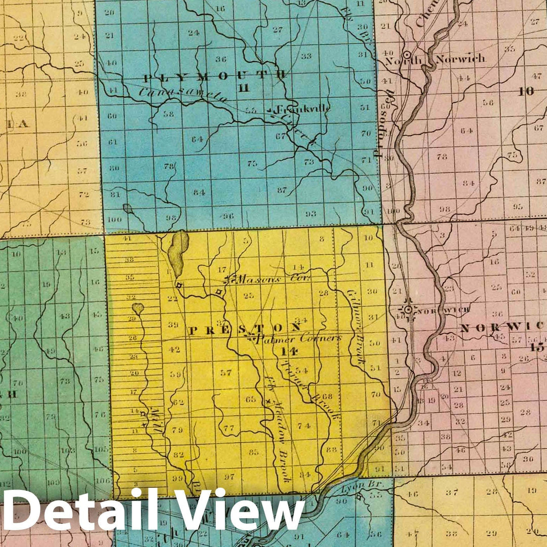 Historic Wall Map : 1829 Chenango County. - Vintage Wall Art – Historic ...