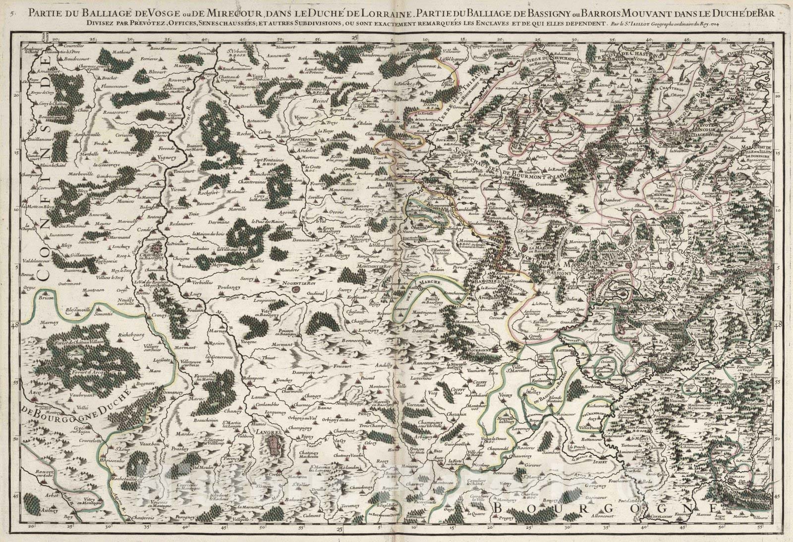 Historic Map : Toulois , France 1699 Le Toulois (southwestern sheet ...