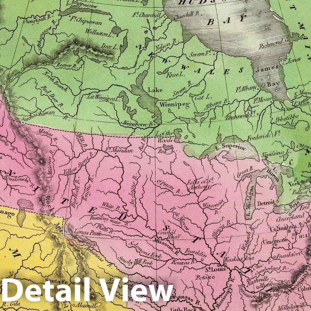 Historic Wall Map : 1835 North America. - Vintage Wall Art – Historic ...