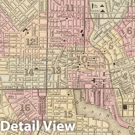 Historic Map : 1880 Baltimore. - Vintage Wall Art – Historic Pictoric