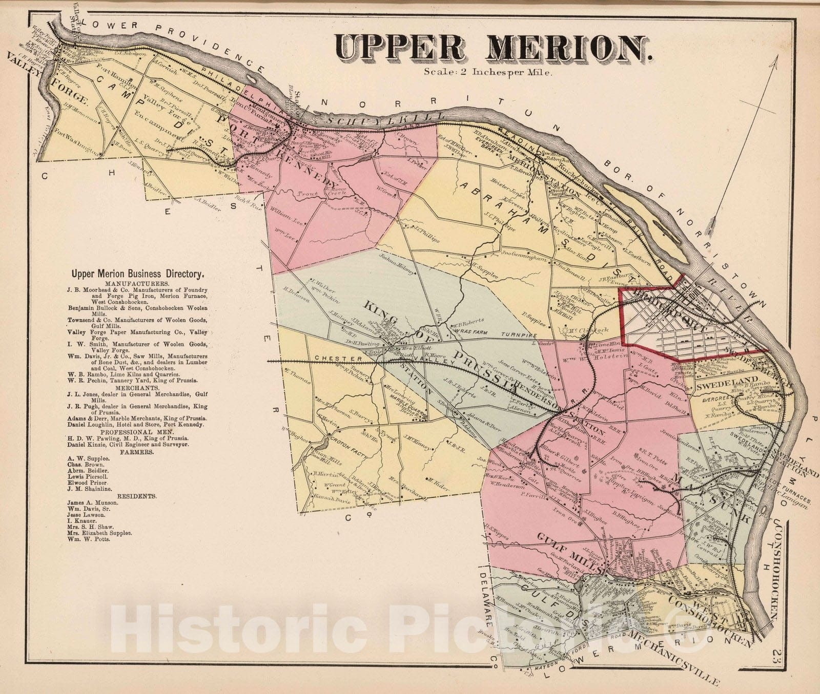 Historic Map : 1871 Upper Merion, Montgomery County, Pennsylvania. - V ...