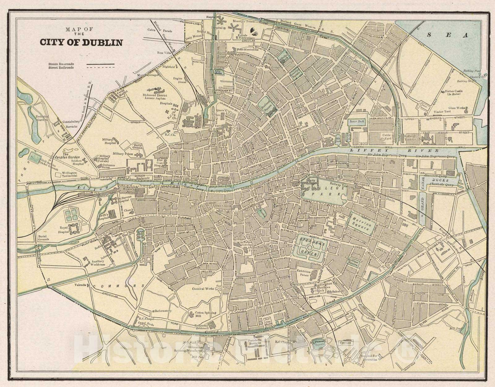 Historic Map : 1901 Map of the City of Dublin - Vintage Wall Art ...