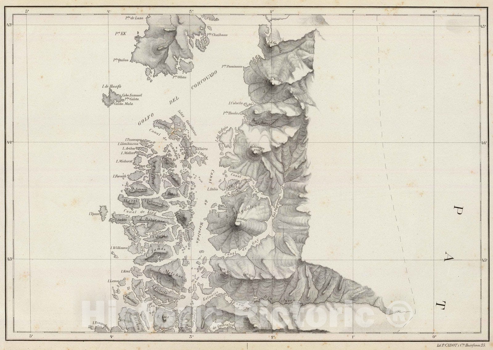 Historic Map : Chile, 1884 (Mapa de la Republica de Chile 9) , Vintage ...