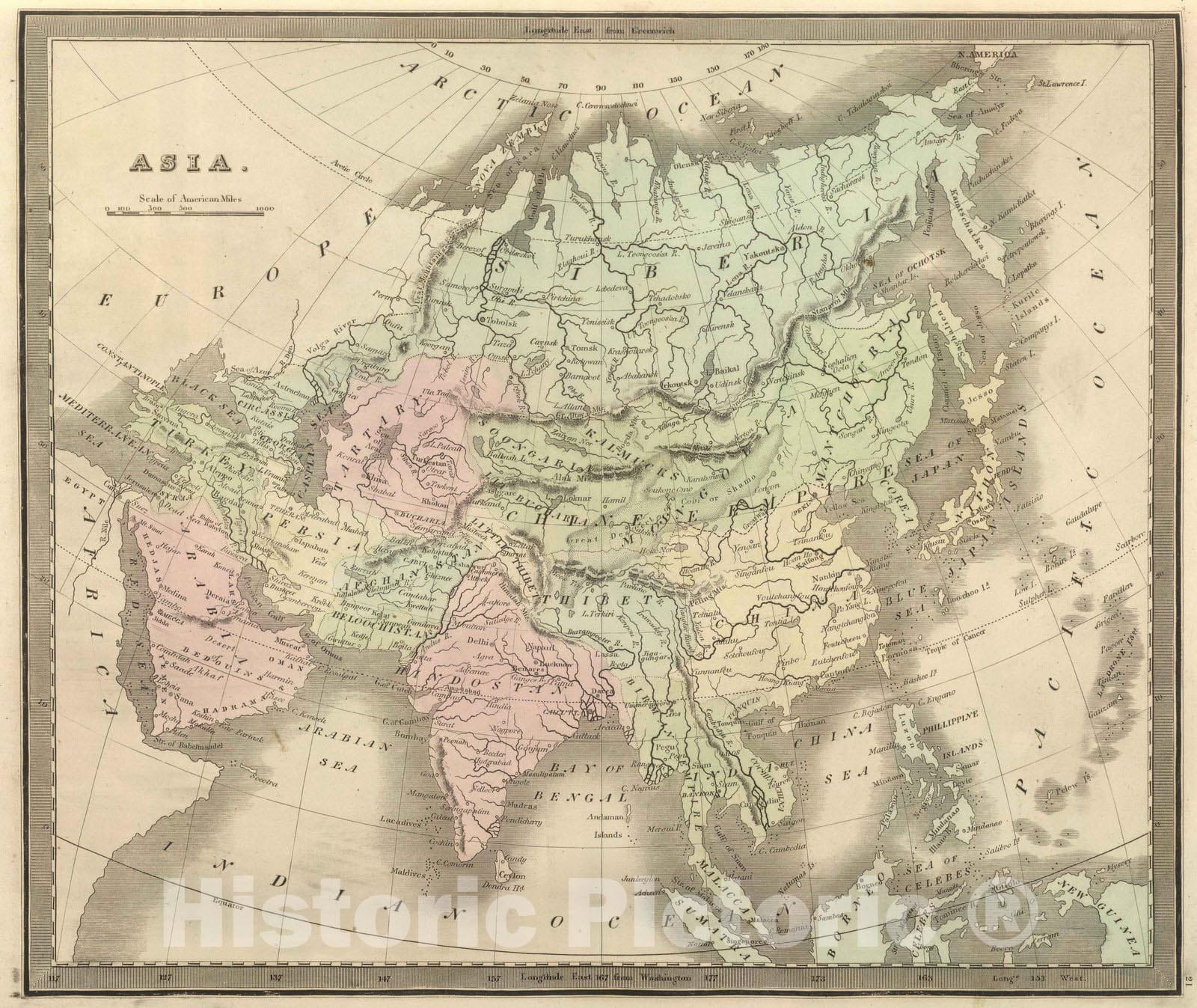 Historic Map : 1848 Asia. v2 - Vintage Wall Art – Historic Pictoric
