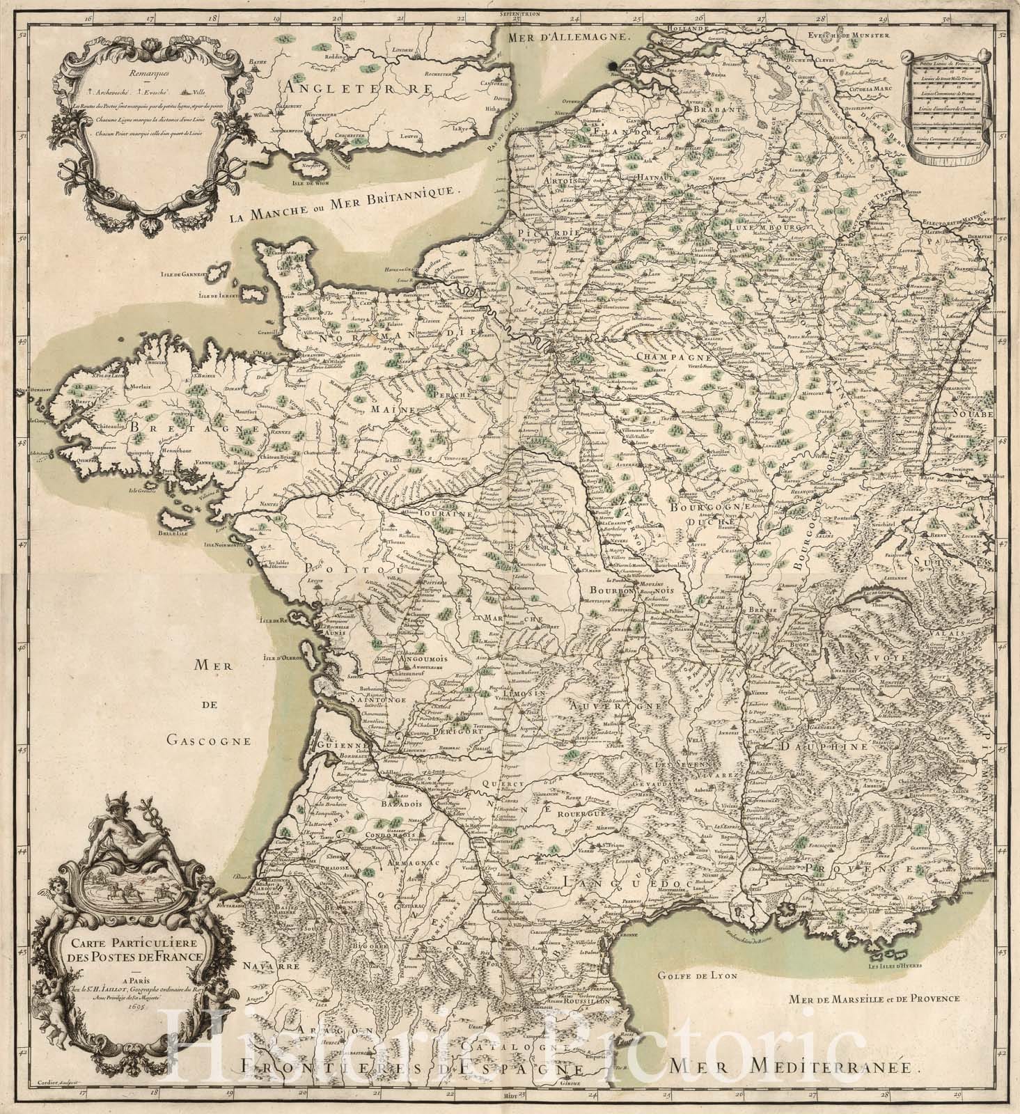 Historic Wall Map : France, 1695 Composite Map: Carte Particulaire de ...