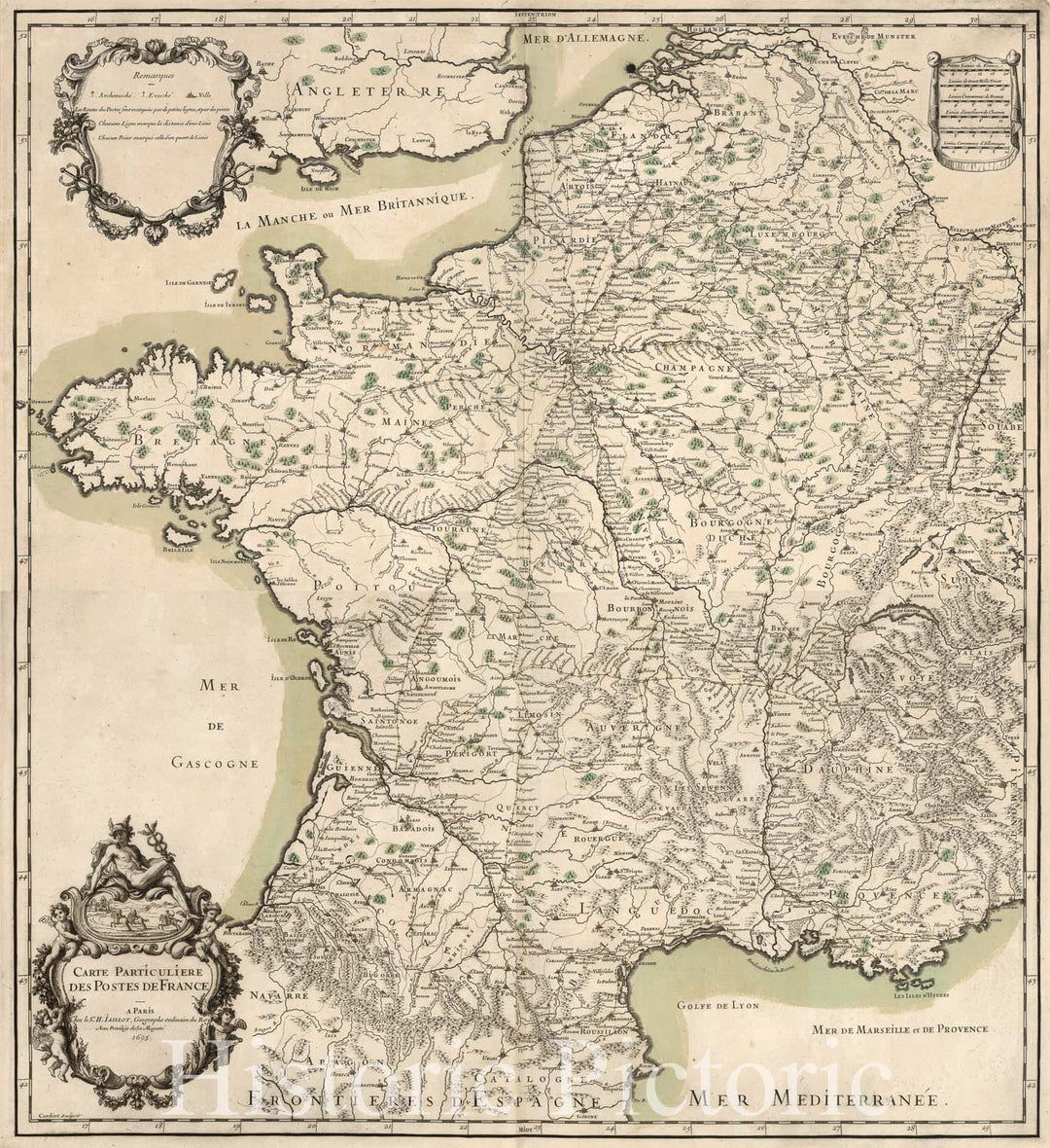 Historic Wall Map : France, 1695 Composite Map: Carte Particulaire de ...