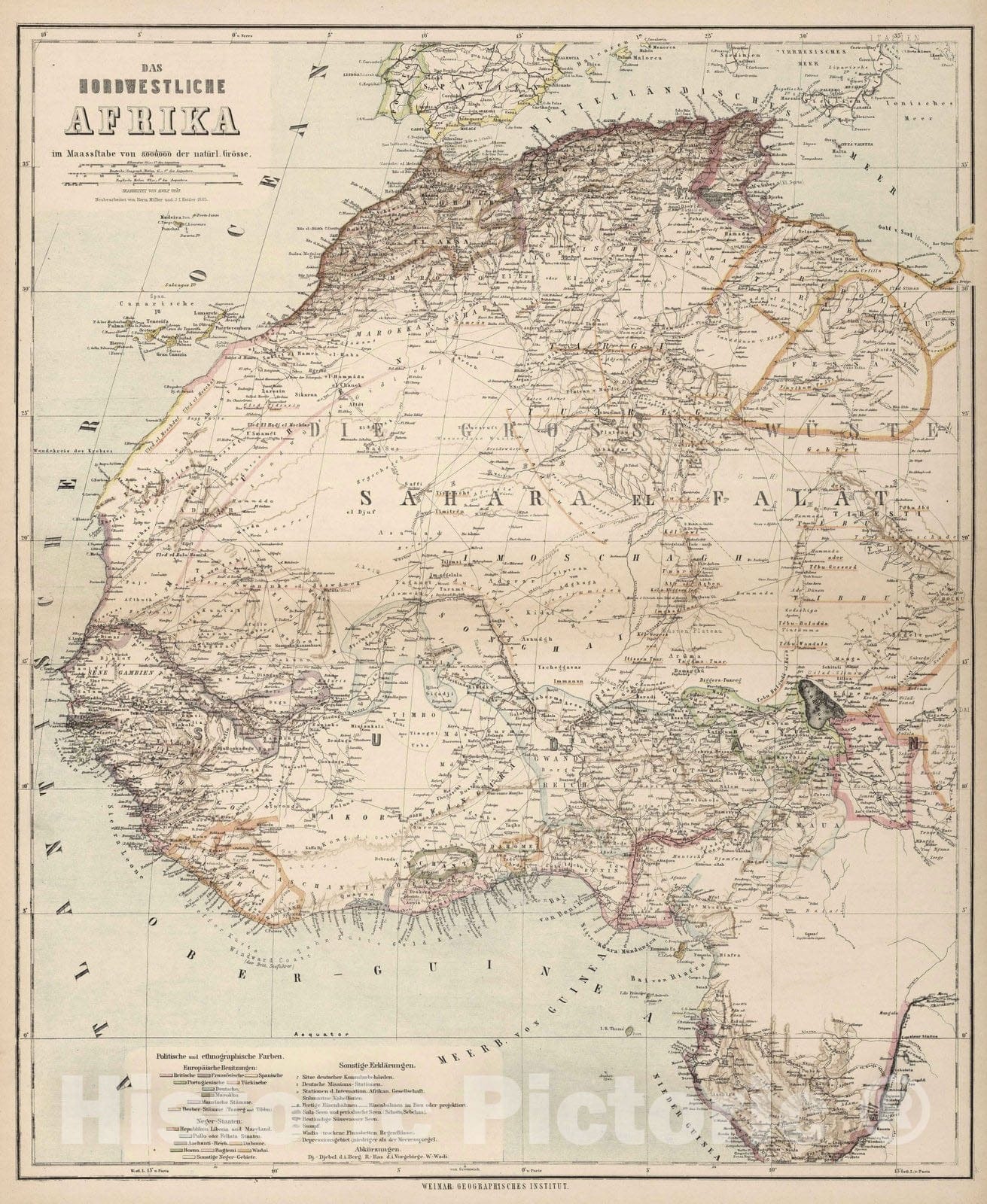 Historic Map : 1886 Northwest Africa. - Vintage Wall Art – Historic ...