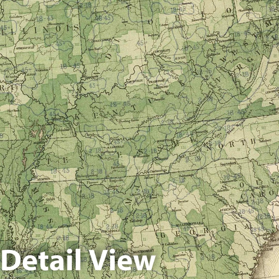 Historic Wall Map : Statistical Atlas - 1874 Birth rate US. - Vintage ...