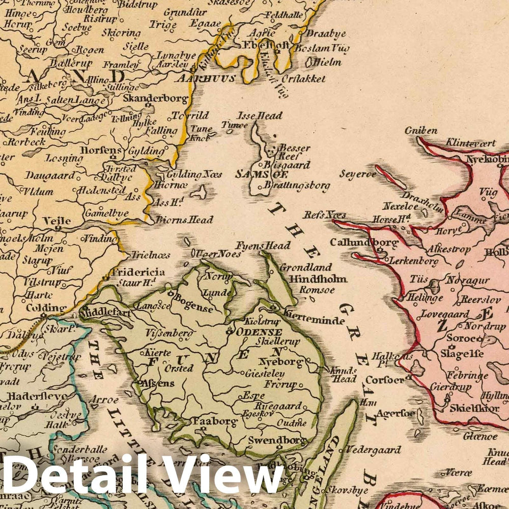 Historic Map : 1800 A New Map of Denmark and Holstein. - Vintage Wall ...