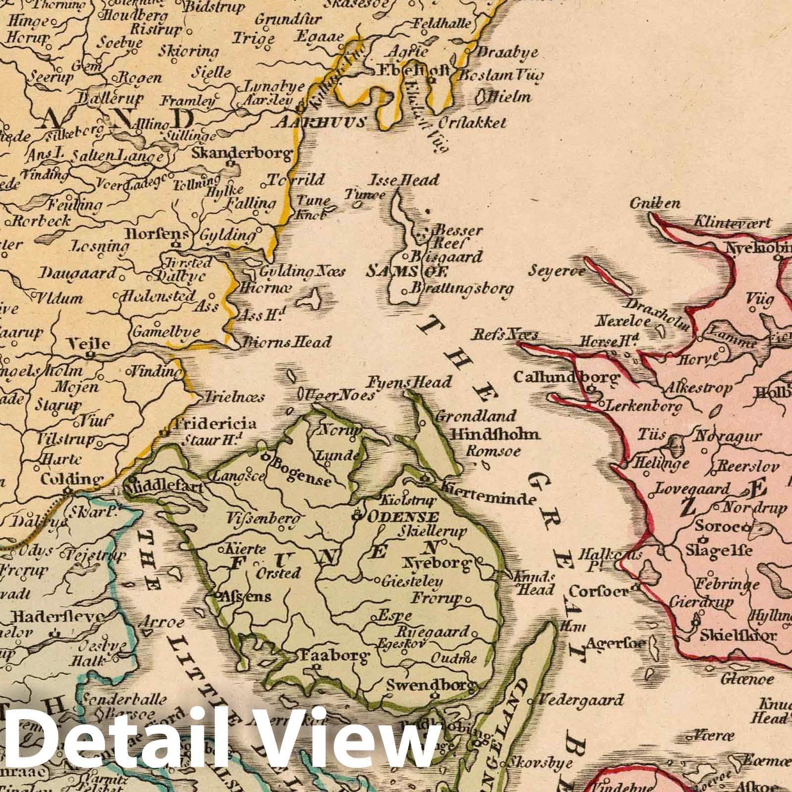 Historic Map : 1800 A New Map of Denmark and Holstein. - Vintage Wall ...