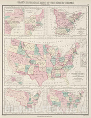 Historic Map : 1878 Historical Maps of the United States. - Vintage Wa ...