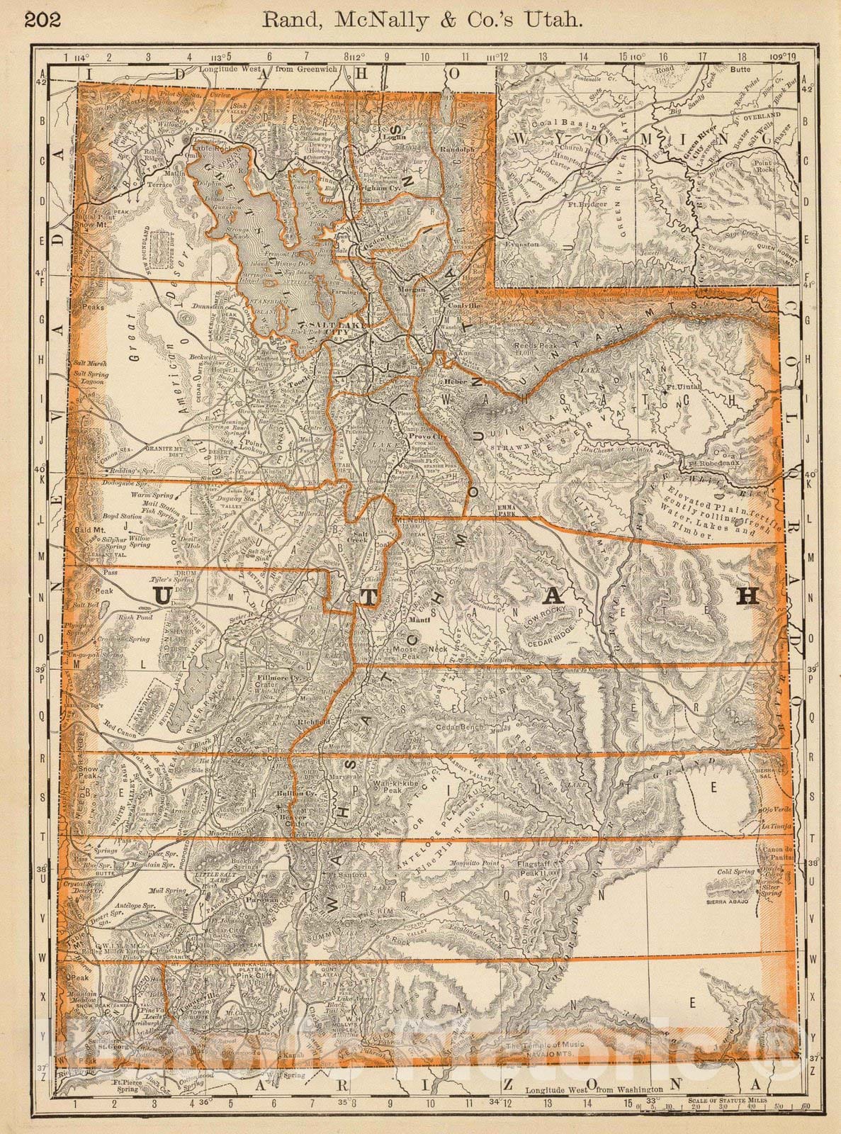 Historic Map : National Atlas - 1879 Utah. - Vintage Wall Art ...