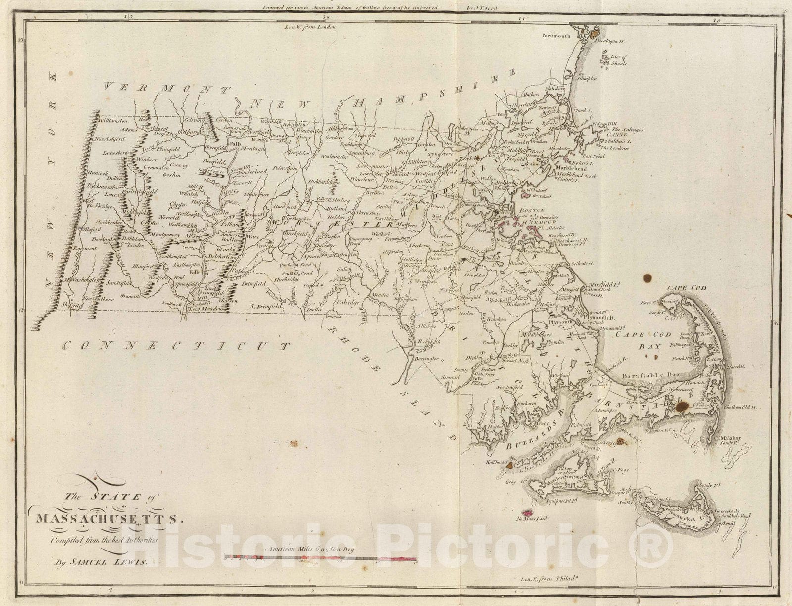 Historic Map : 1811 Massachusetts. - Vintage Wall Art – Historic Pictoric