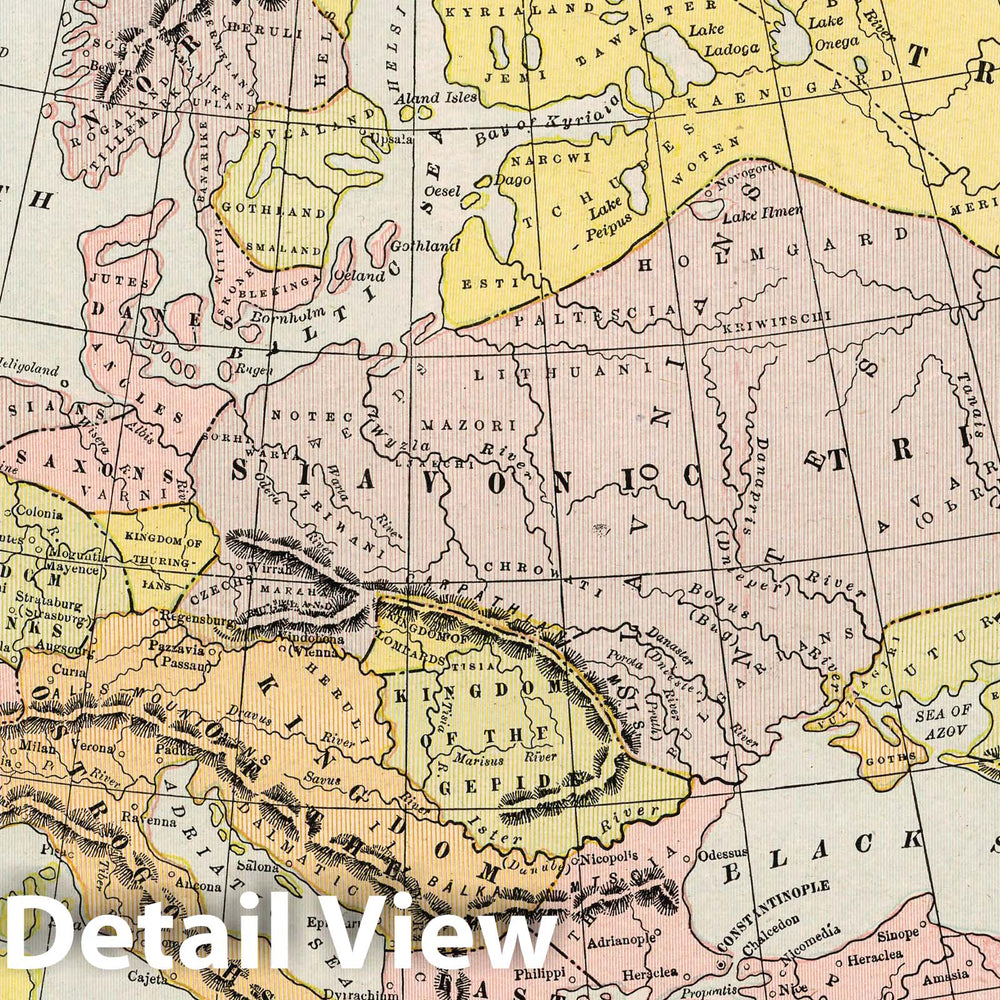 Historic Map : 1901 Map of Europe A.D. 500 - Vintage Wall Art ...