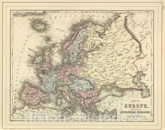 Historic Map : 1884 Europe : Vintage Wall Art – Historic Pictoric
