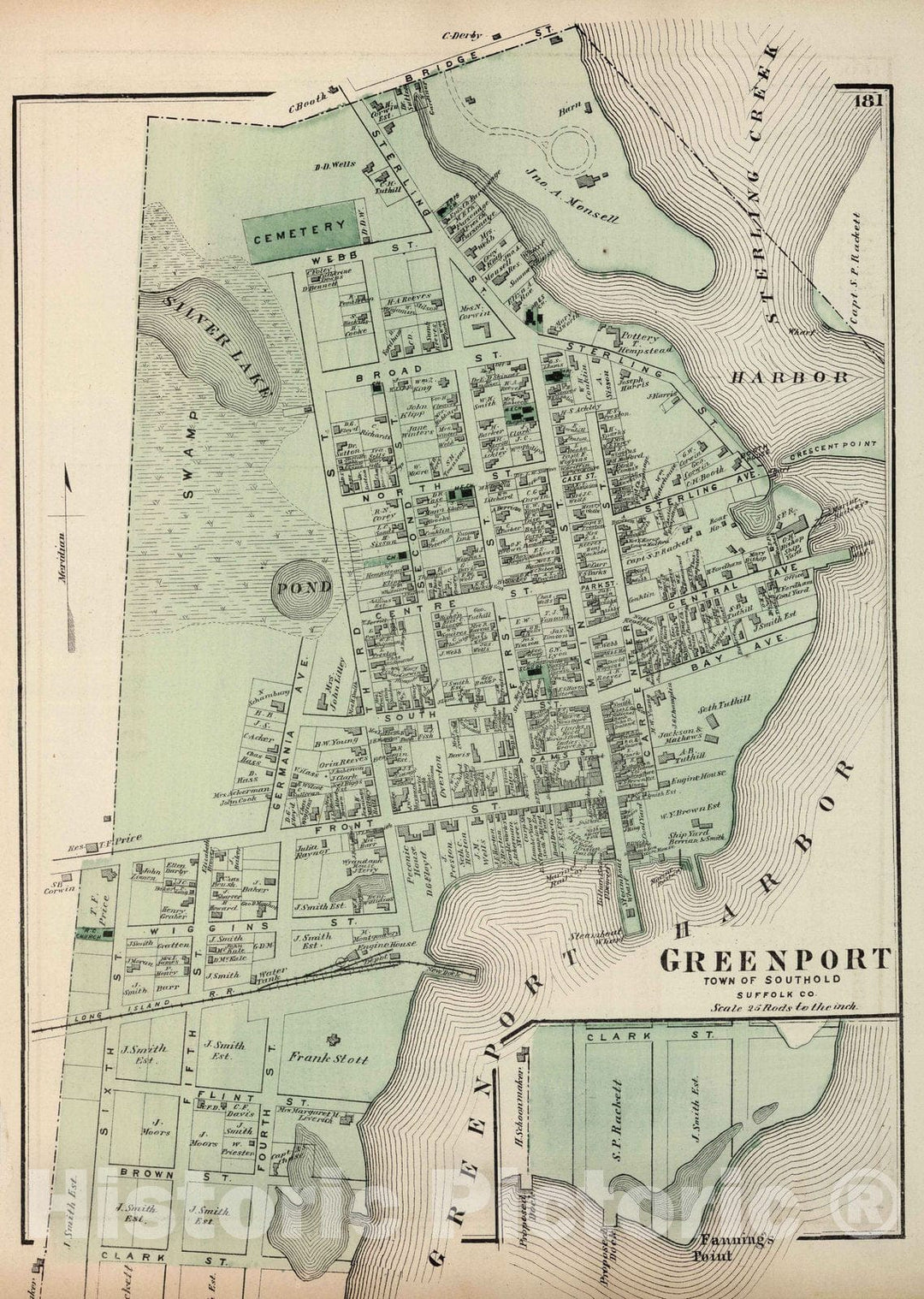 Historic Map : 1873 Greenport, Town of Southold, Suffolk Co. Long Isla ...