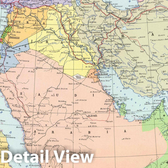 Historic Map : 1967 154. Near and Middle East, Political. The World At ...