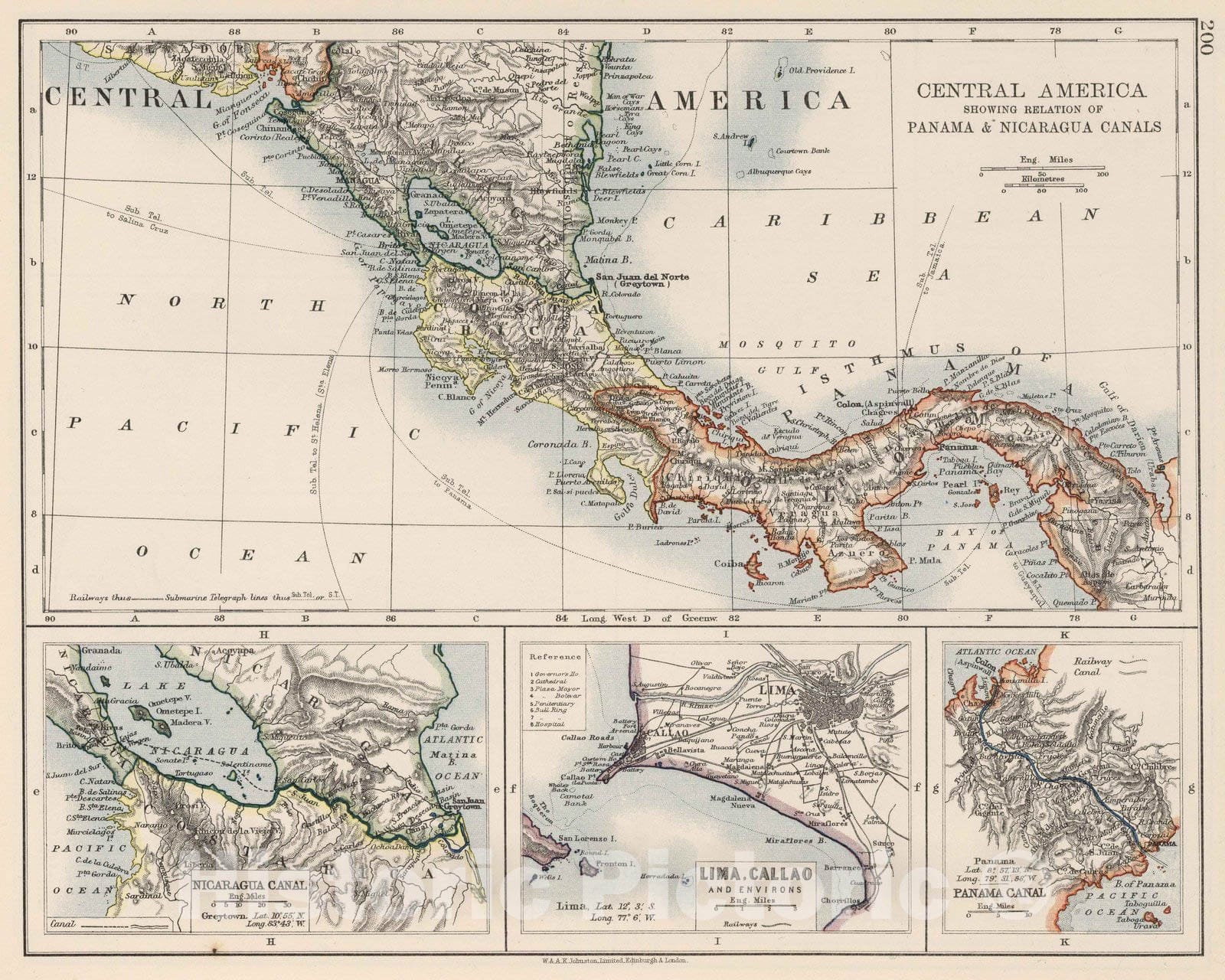Historic Map : 1906 Central America Showing Relation of Panama & Nicar ...