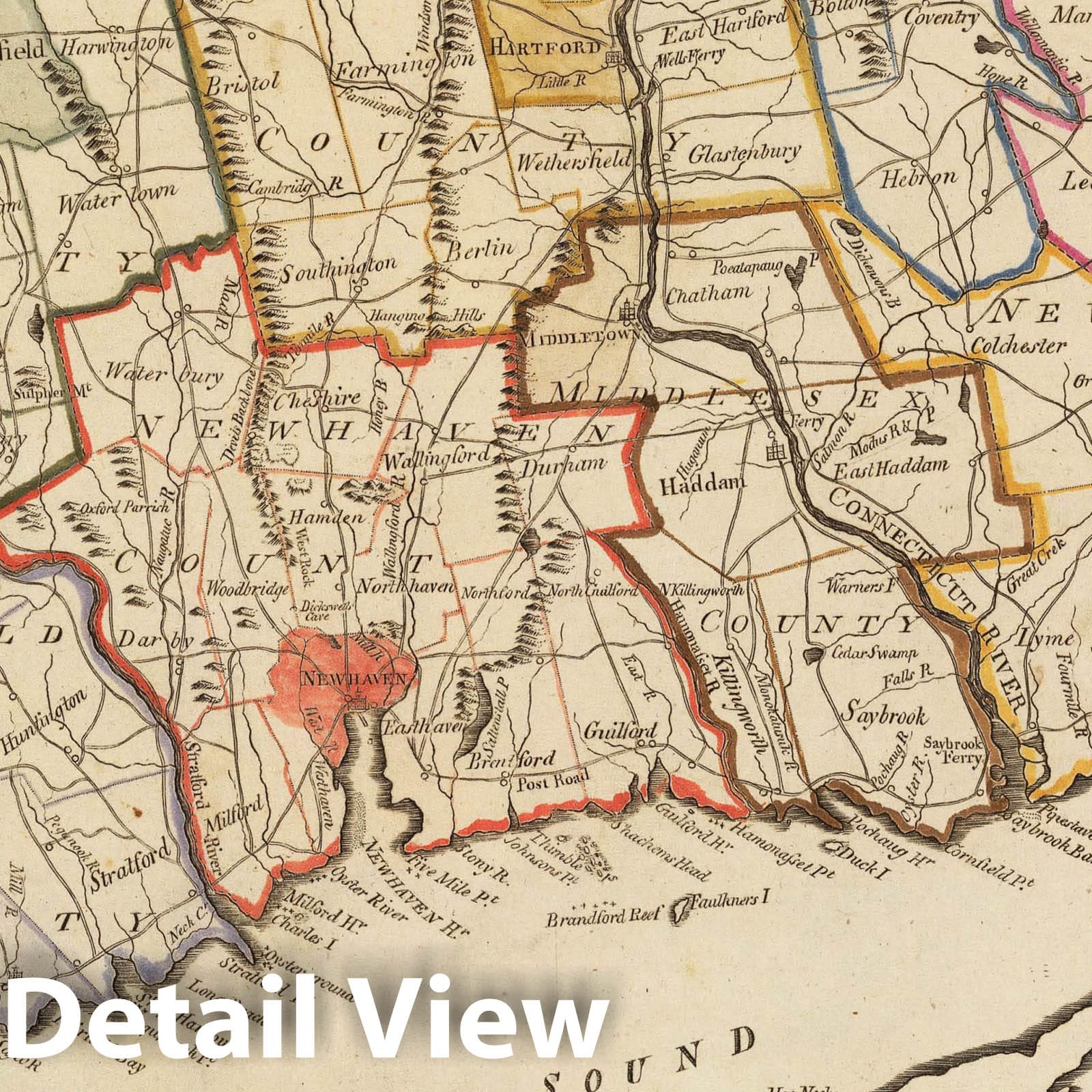 Historic Wall Map : 1811 Connecticut. - Vintage Wall Art – Historic ...
