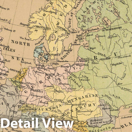 Historic Map : 1880 Political Map of Europe. - Vintage Wall Art ...