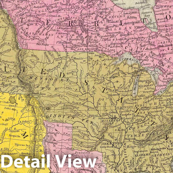 Historic Map : 1846 North America. - Vintage Wall Art - Historic Pictoric