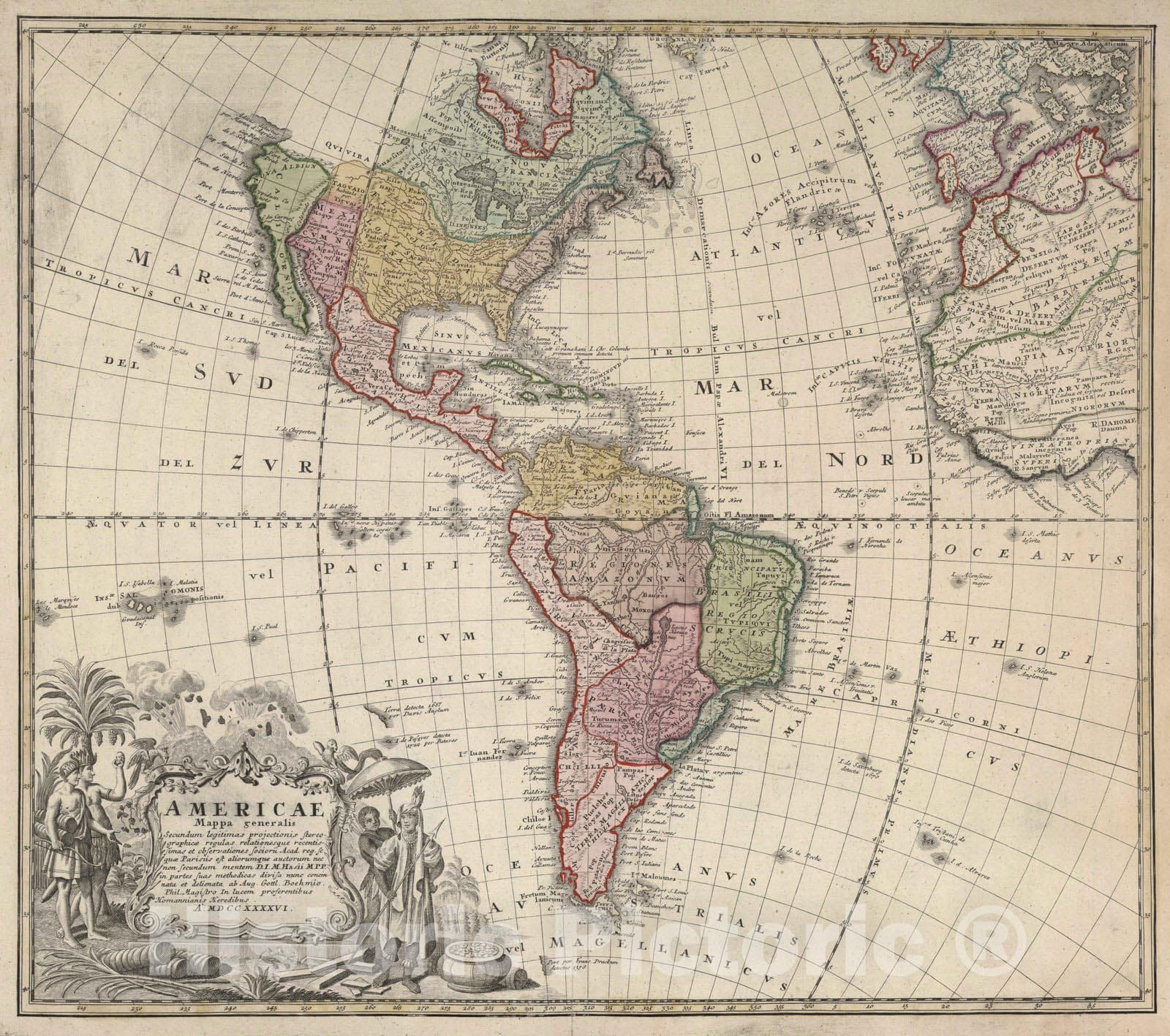 Historic Map : 1746 Americae. - Vintage Wall Art – Historic Pictoric
