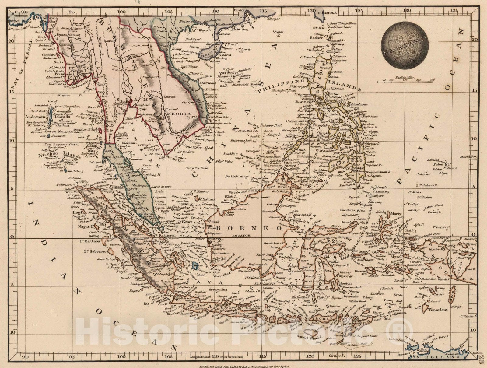 Historic Map : 1825 Eastern I - Vintage Wall Art – Historic Pictoric