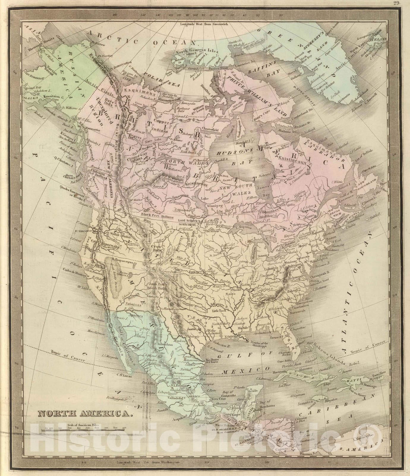 Historic Map : 1848 North America. v2 - Vintage Wall Art – Historic ...