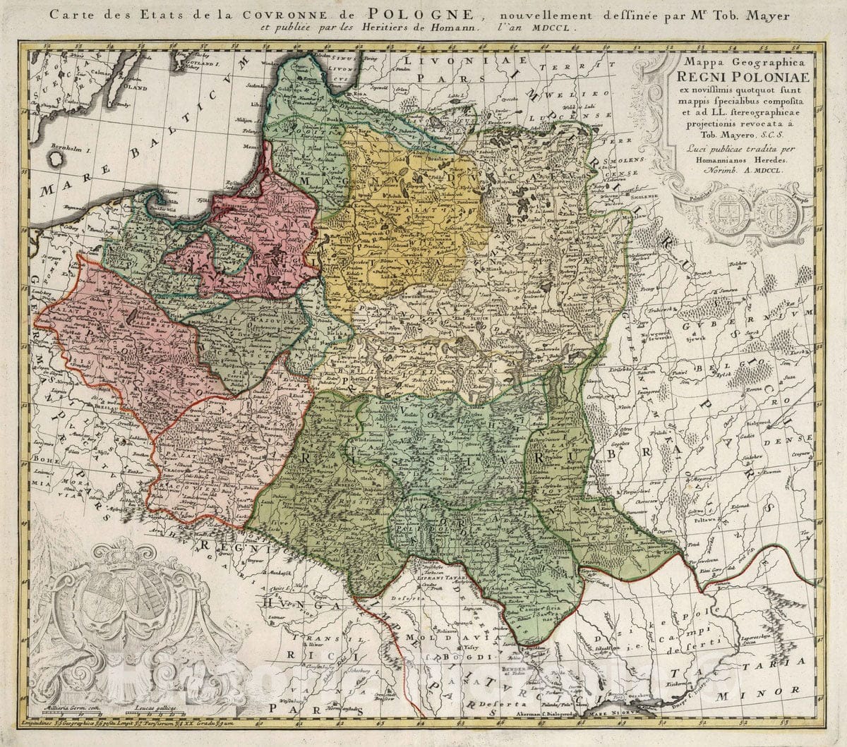 Historic Map : Poland, 1750 Mappa Geographica Regni Poloniae. , Vintag ...