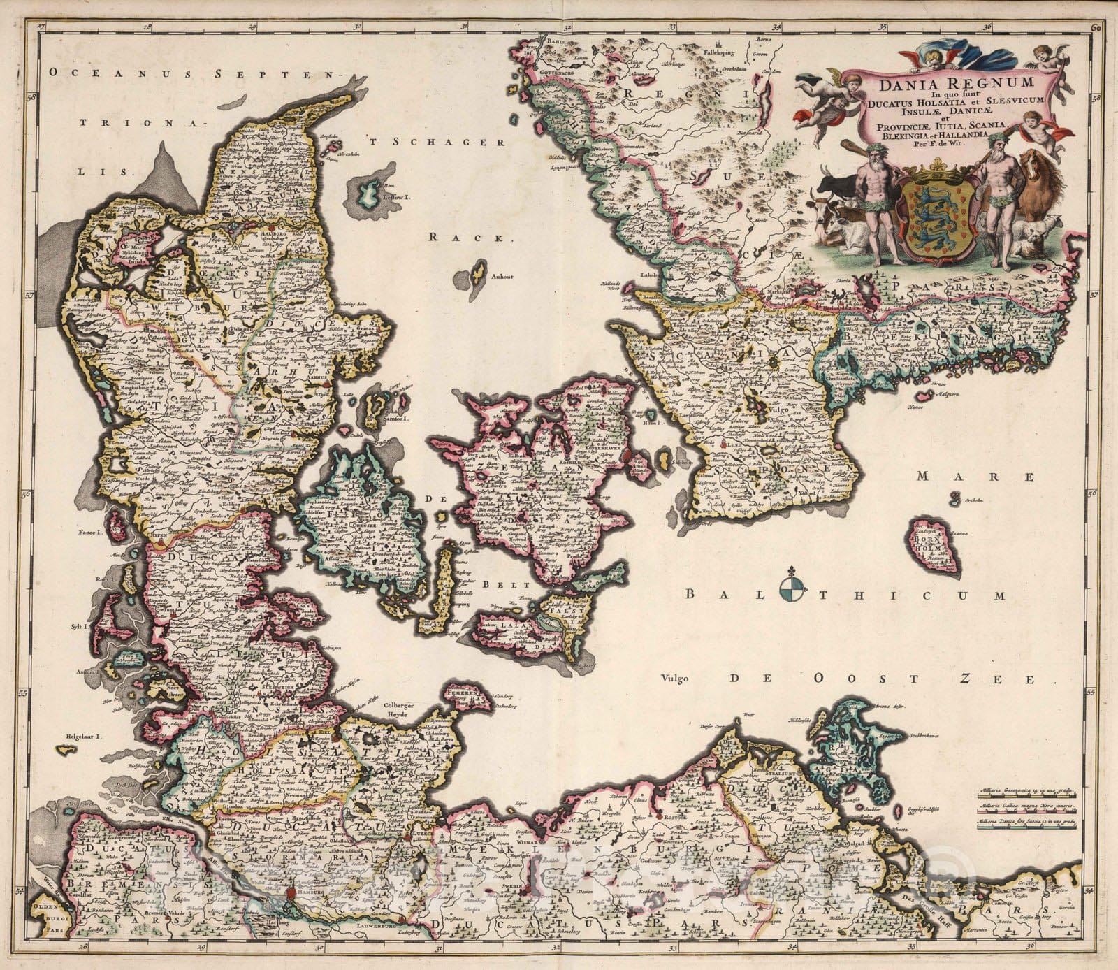 Historic Map : Denmark, 1682 Dania Regnum In quo sunt Ducatus Holsatia ...