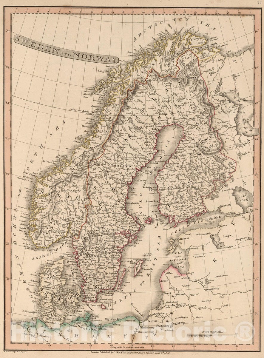Historic Map : 1808 Sweden and Norway. - Vintage Wall Art – Historic ...