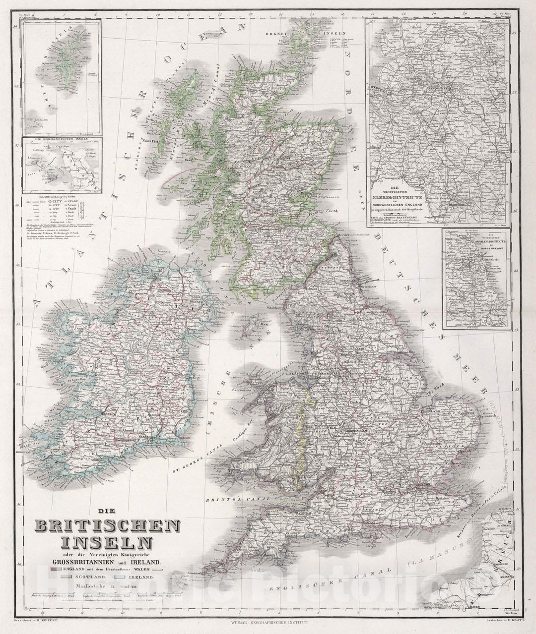Historic Map : 1875 British Isles, Great Britain and Ireland. - Vintag ...