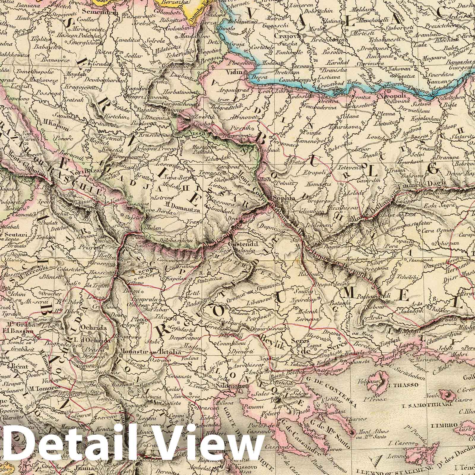Historic Map : Greece; Turkey, Balkan Peninsula 1850 Turquie d'Europe ...