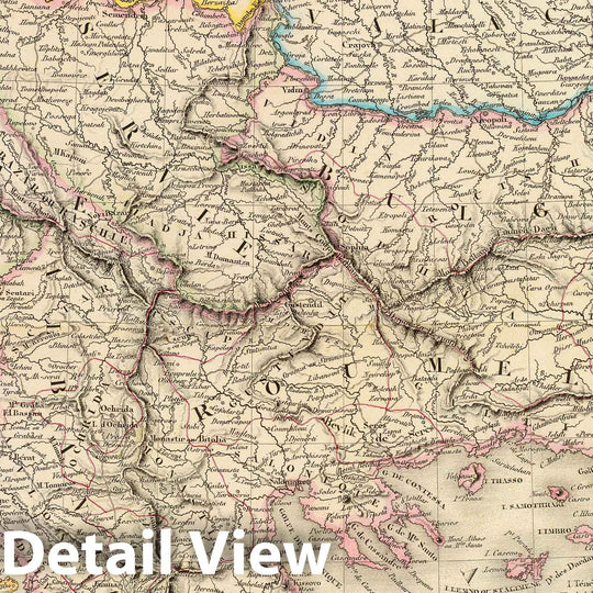 Historic Map : Greece; Turkey, Balkan Peninsula 1850 Turquie d'Europe ...