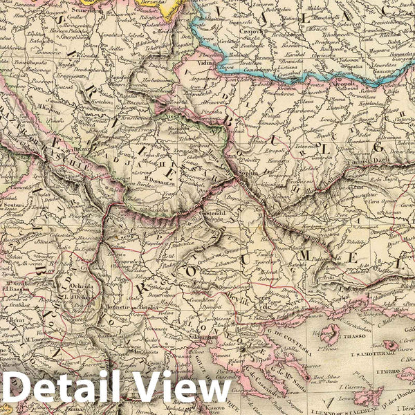 Historic Map : Greece; Turkey, Balkan Peninsula 1850 Turquie d'Europe ...
