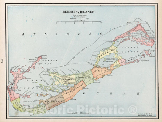 Historic Map - 1901 Bermuda Islands (British) - Vintage Wall Art ...