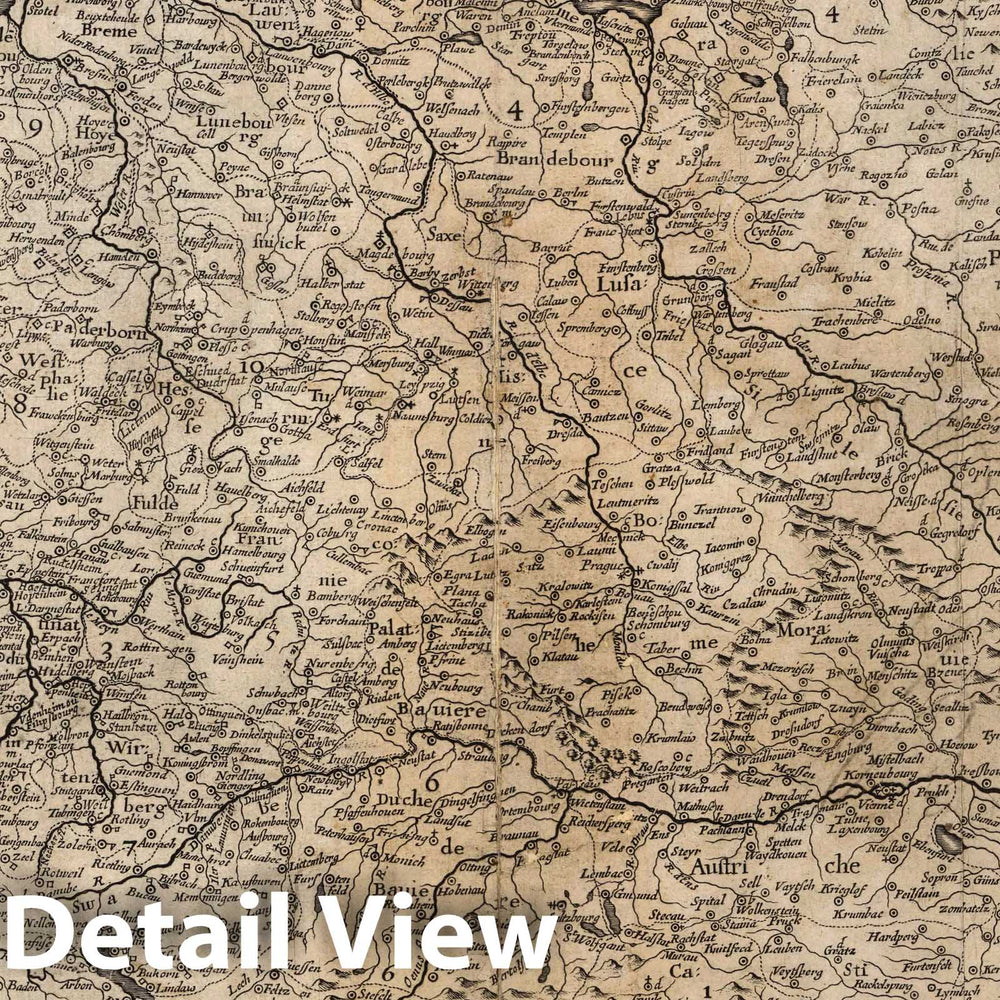 Historic Wall Map : Germany, 1632 Carte Generalle d'Almaigne Nouvelle ...