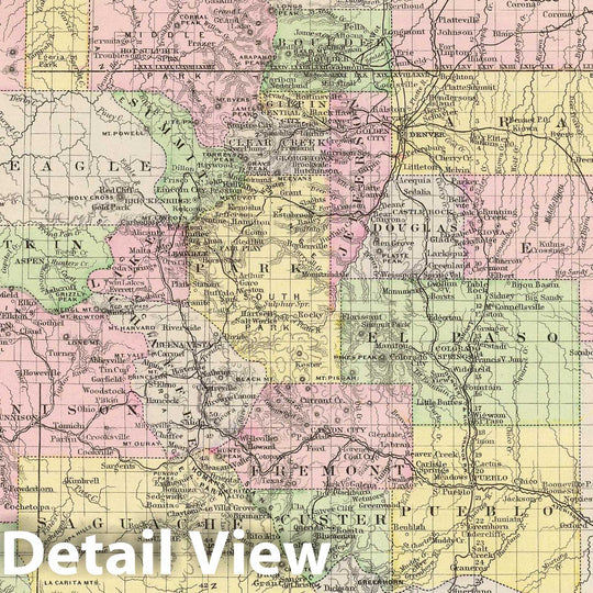 Historic Map : 1890 Map of Colorado : Vintage Wall Art – Historic Pictoric