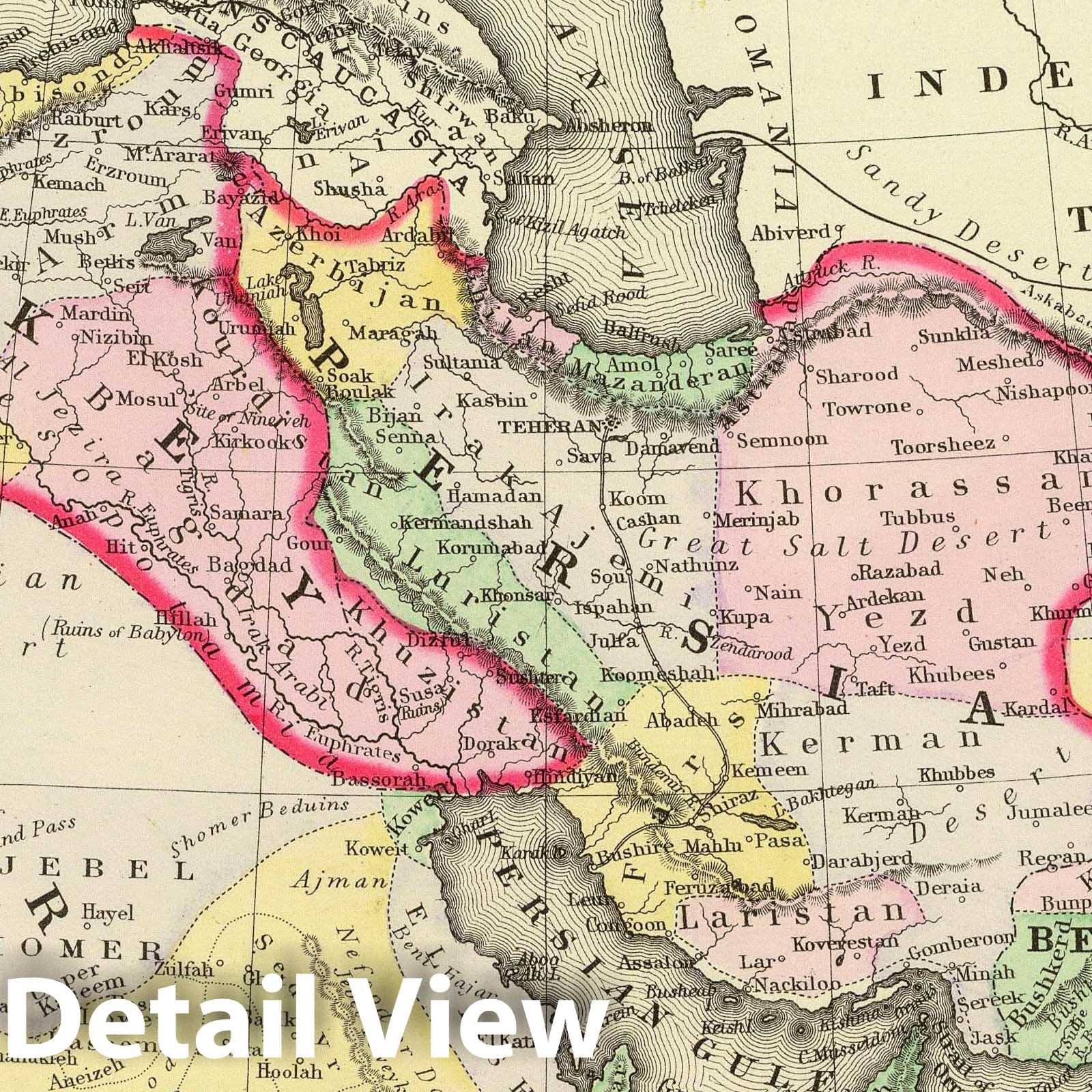 Historic Map : 1890 Persia, Arabia, Turkey, Afghanistan, Beloochistan ...