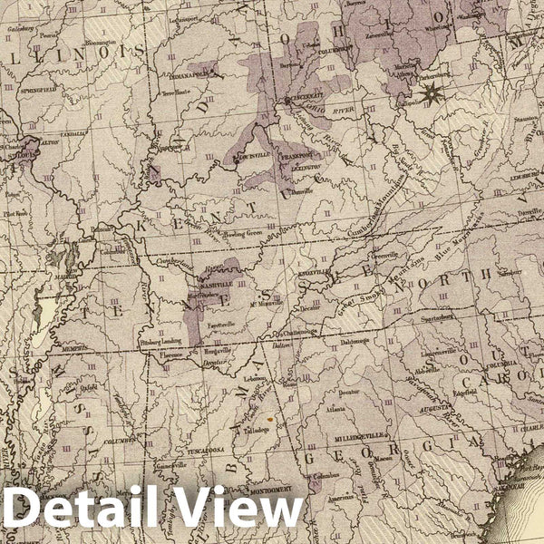 Historic Map : Statistical Atlas - 1874 US Population 1850. - Vintage ...