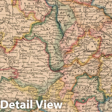 Historic Map : 1864 Map of Ireland Divided into Provinces and Counties ...