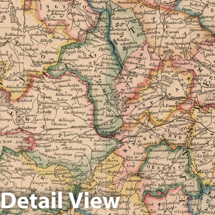 Historic Map : 1864 Map of Ireland Divided into Provinces and Counties ...