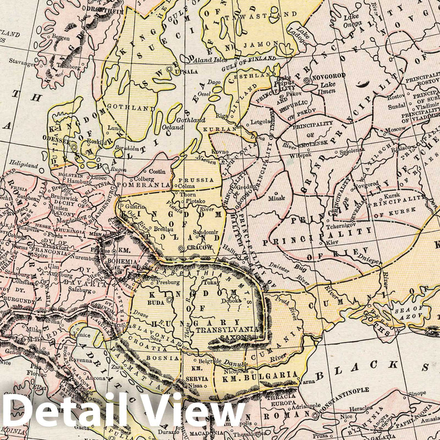 Historic Map : 1901 Map of Europe A.D. 1200 - Vintage Wall Art ...