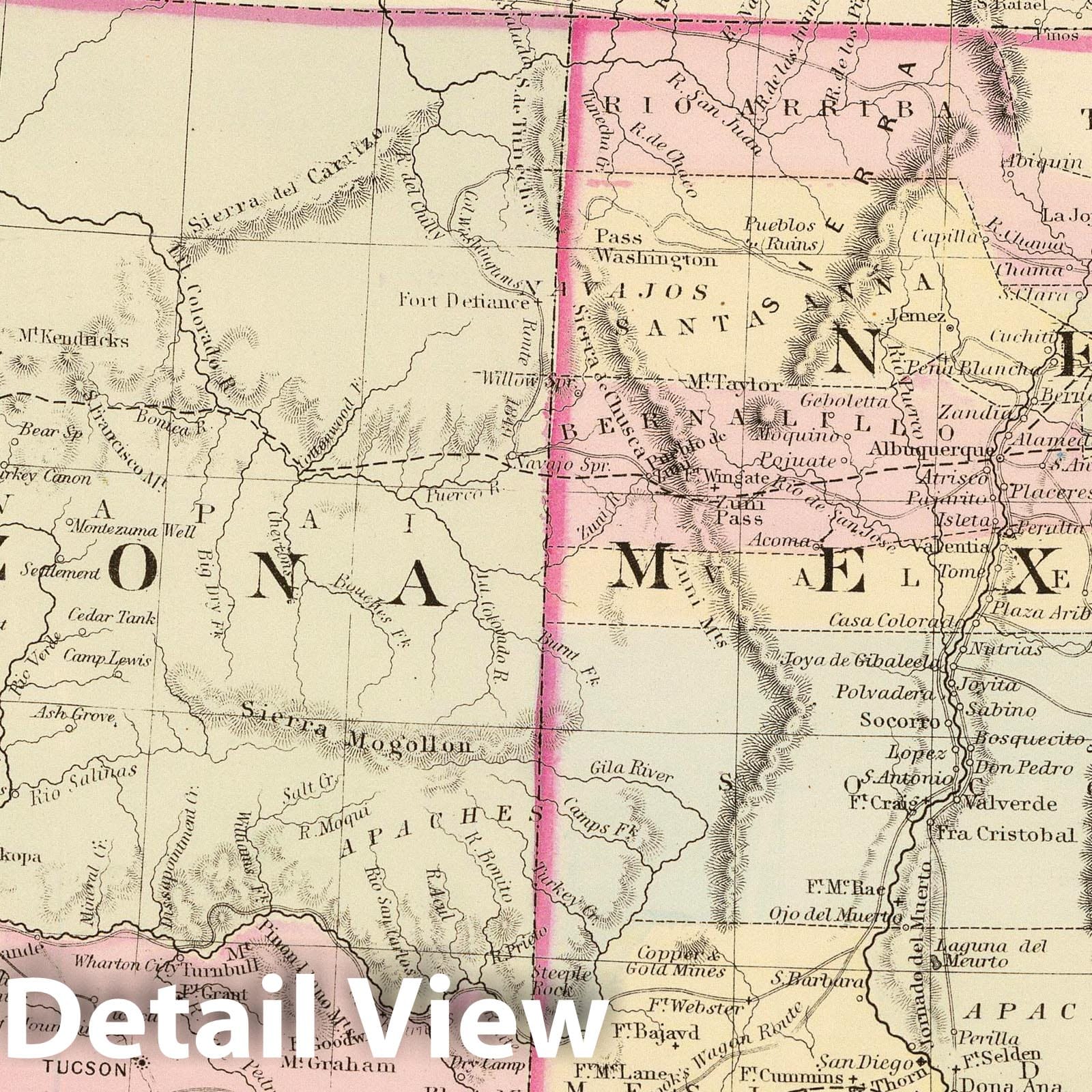 Historic Map : 1880 Arizona, New Mexico. - Vintage Wall Art - Historic ...
