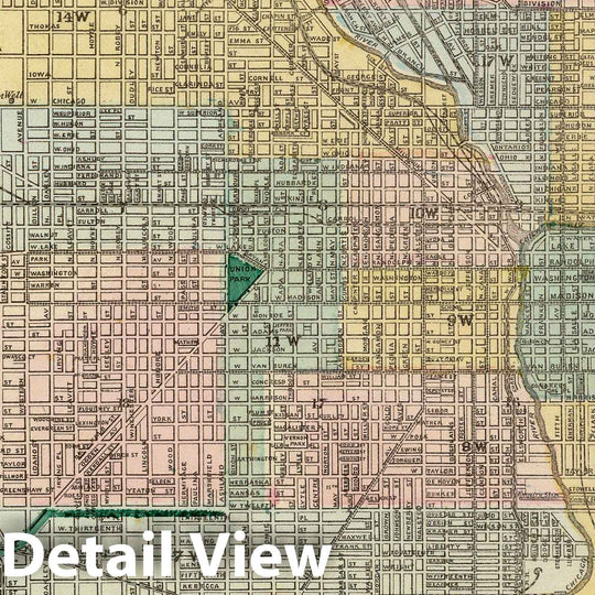 Historic Map : 1876 Map of Chicago City. - Vintage Wall Art – Historic ...