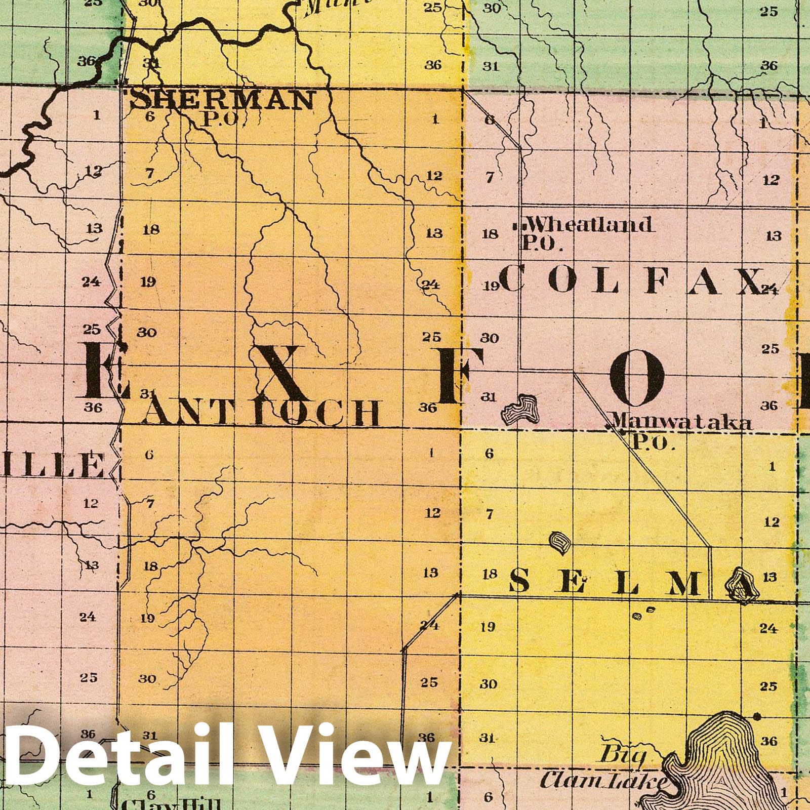 Historic Map : 1873 (Map of Wexford County, Michigan) - Vintage Wall A ...