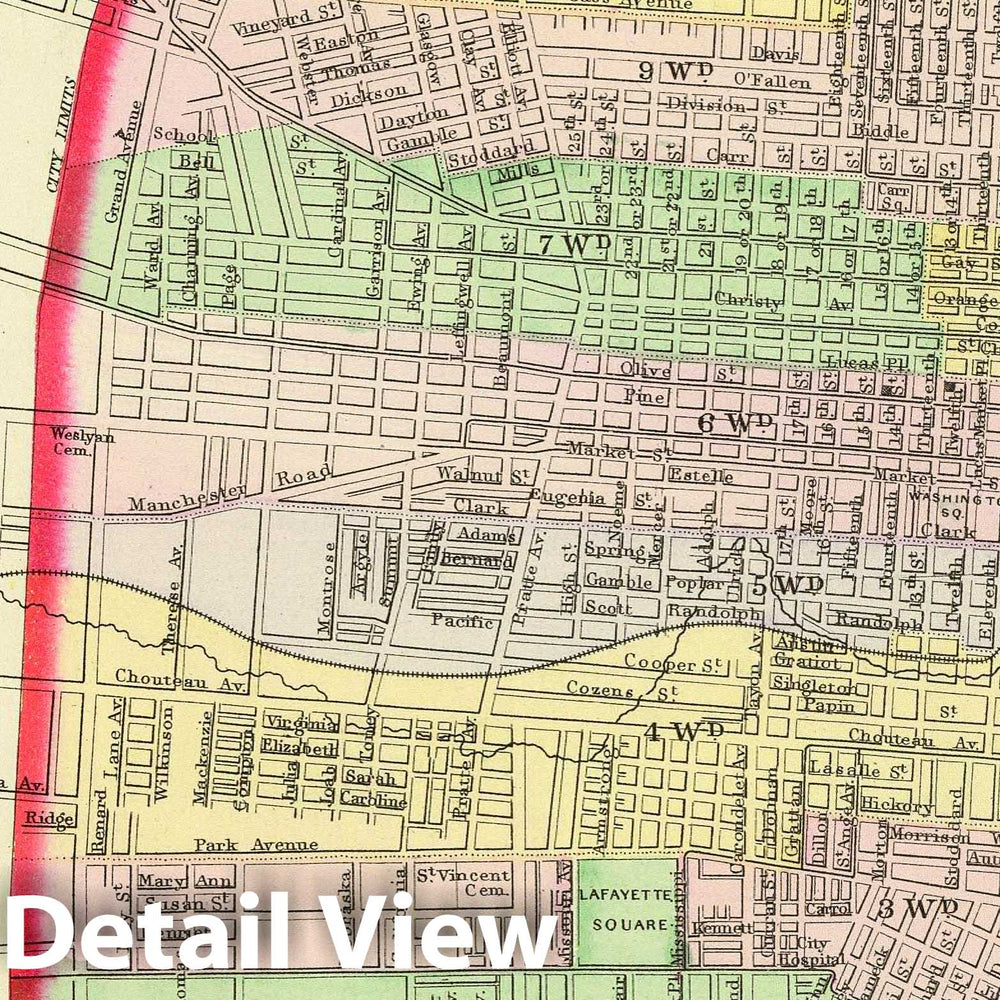 Historic Map : 1890 St. Louis. - Vintage Wall Art – Historic Pictoric