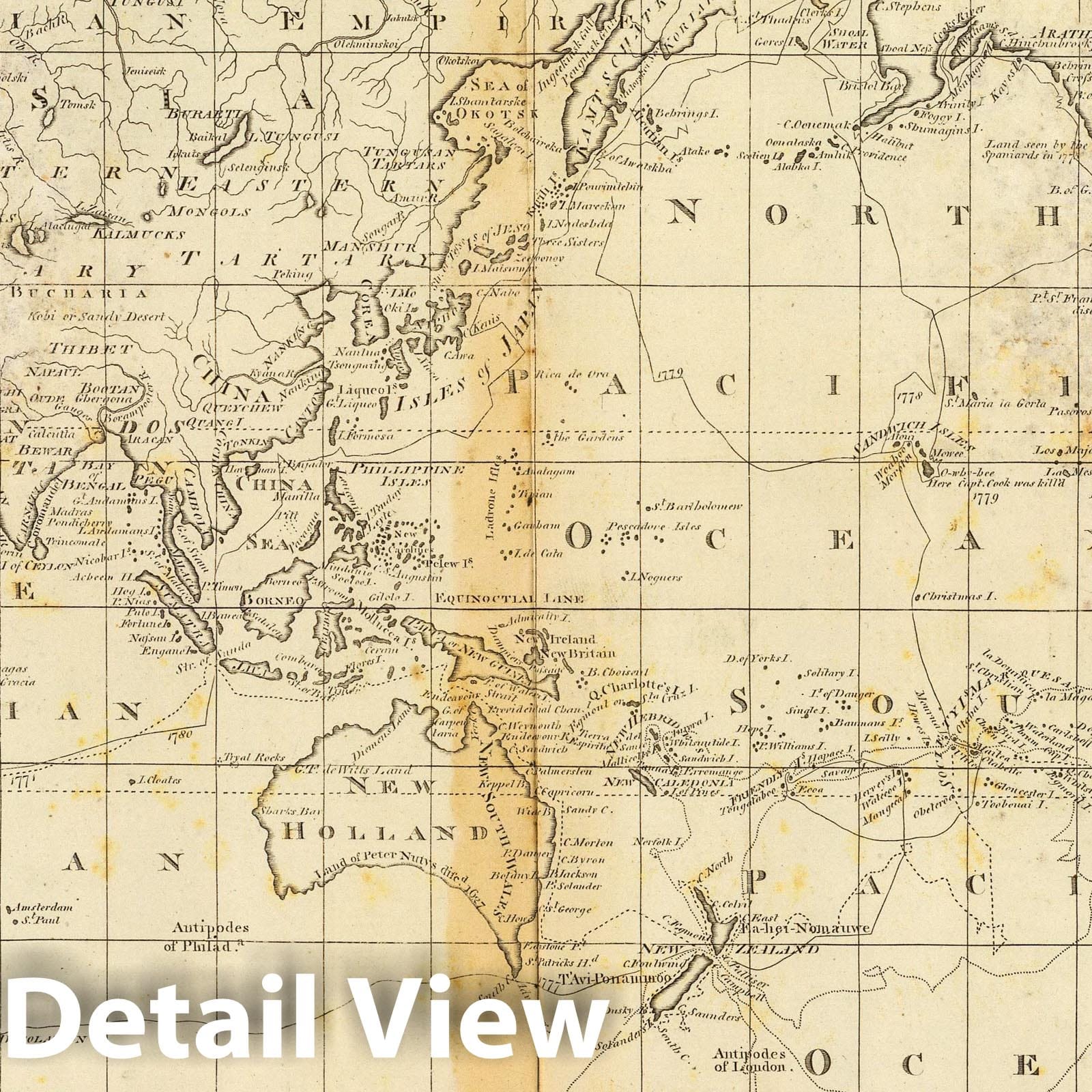 Historic Map : 1796 A Chart of the World According to Mercators Projec ...